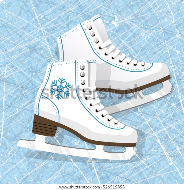 Pair White Ice Skates Figure Skates Stock Vector (Royalty Free) 526515853
