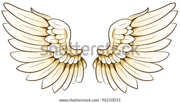 Pair Wings Stock Vector (Royalty Free) 96250031