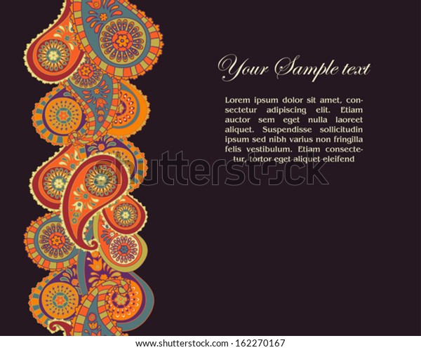 Vector de stock (libre de regalías) sobre Paisley Background Place Your ...