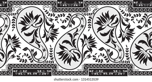Paisley Border Vector Stock Vector (Royalty Free) 1314513539 | Shutterstock