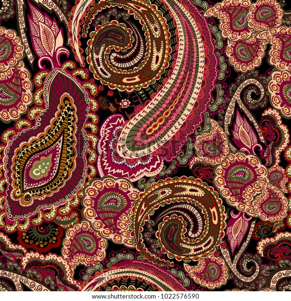 Paisley Fabric Seamless Stock Vector (Royalty Free) 1022576590