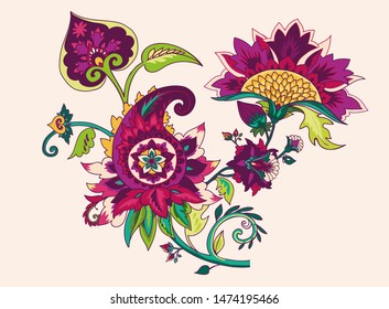Paisley Pattern Elements Oriental Iranian Turkish Stock Vector (Royalty ...
