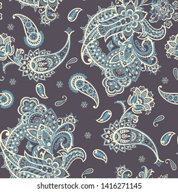 Paisley Seamless Pattern Fabric Design Stock Vector (Royalty Free ...