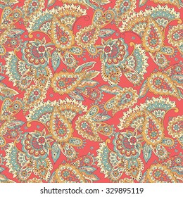 Paisley Seamless Textile Pattern Asian Batik Stock Vector (Royalty Free ...