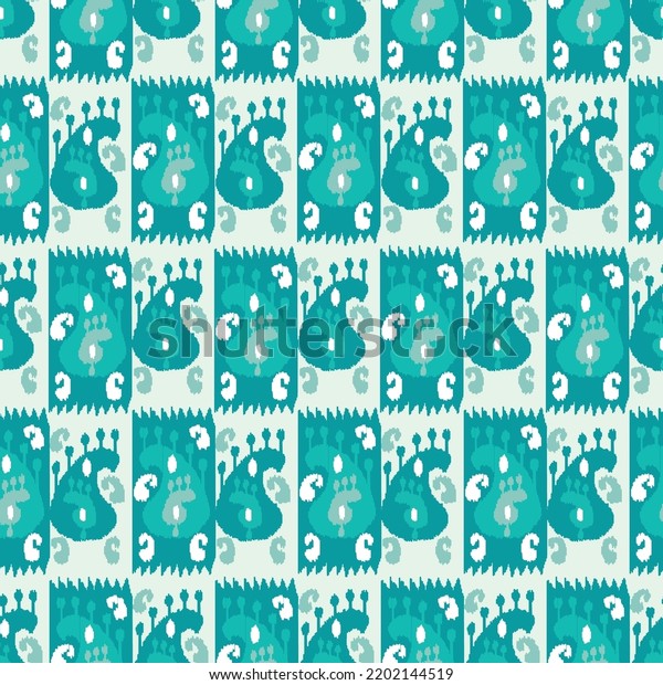 Paisley Shape Ikat Pattern Oriental Pattern Stock Vector (Royalty Free ...