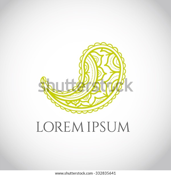 Paisley Vector Logo Sign Symbol Design Stock Vector (Royalty Free ...