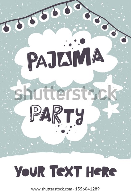 Pajama Party Hand Drawn Vector Banner Stock Vector Royalty Free