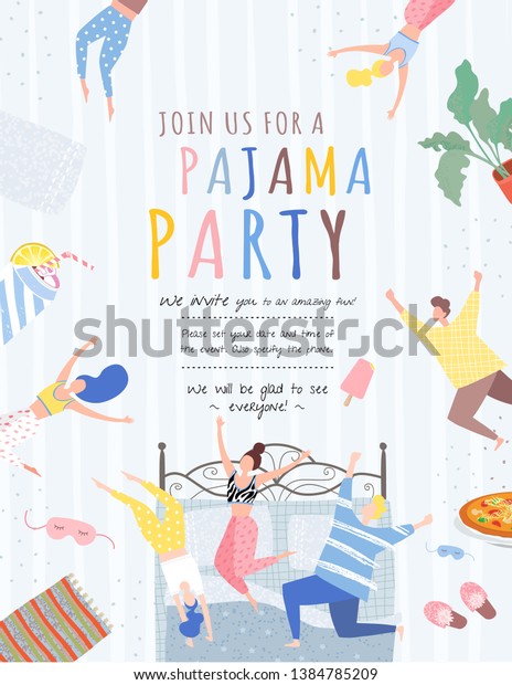 Pajama Party Vector Poster Cover Banner Stock Vector (Royalty Free ...
