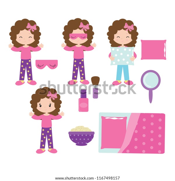 Pajama Slumber Party Vector Illustration Clip Stock Vector (Royalty ...