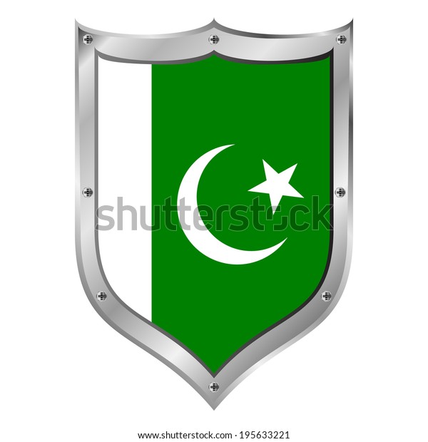 Pakistan Flag Button On White Background Stock Vector (Royalty Free ...