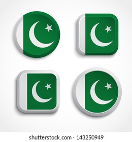 Pakistan Flag Buttons Vector Illustration Stock Vector (Royalty Free ...