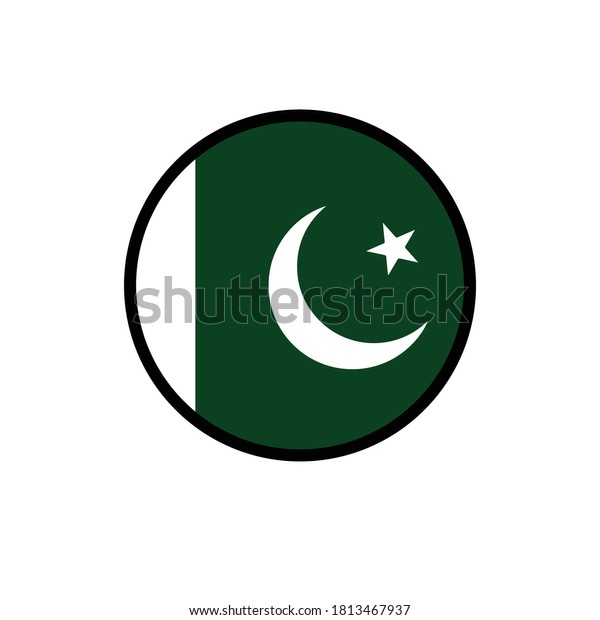 Pakistan Flag Circle On White Background Stock Vector (Royalty Free ...