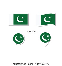 Pakistan Flag Logo Icon Set Rectangle Stock Vector (Royalty Free ...