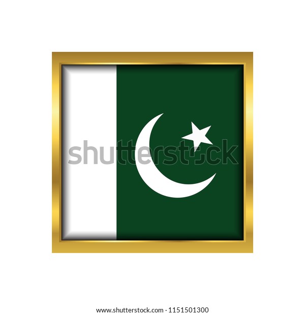 Pakistan Flag Vector Square Icon Illustration Stock Vector (Royalty ...