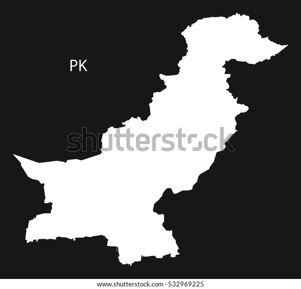 Pakistan Map Black White Illustration Stock Vector (Royalty Free ...