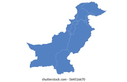 Pakistan Map Blue Color Stock Vector (Royalty Free) 564516670