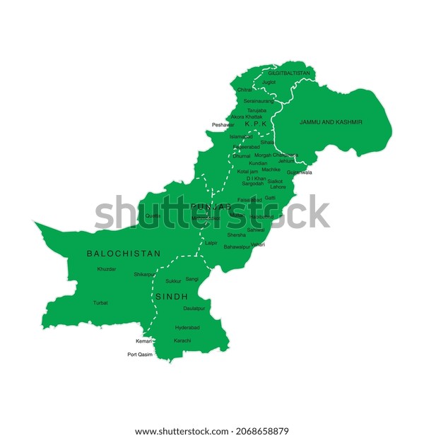 Pakistan Map Cities Vector Illustration Stock Vector (Royalty Free ...