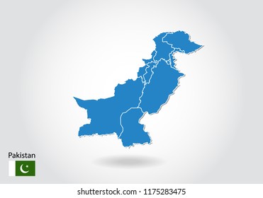 Pakistan Map High Detailed Color Map Stock Vector (Royalty Free ...