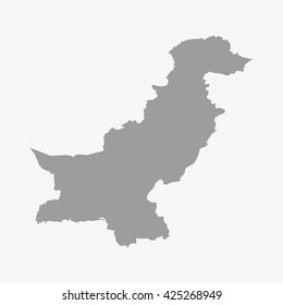 Pakistan Map Gray On White Background Stock Vector (Royalty Free ...