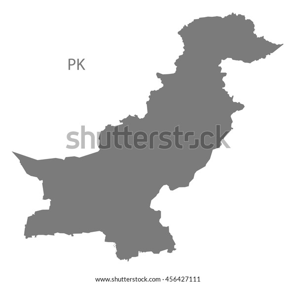 Pakistan Map Grey: vector de stock (libre de regalías) 456427111 ...