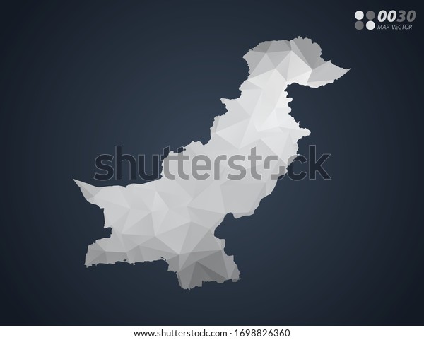 Pakistan Map Grey Polygon Red Triangle Stock Vector (Royalty Free ...