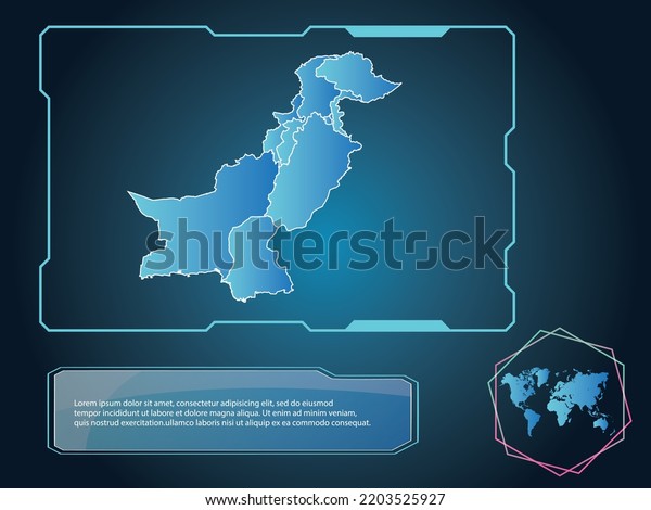 Pakistan Map Infographic Technology Blue Color Stock Vector (Royalty ...