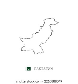 Pakistan Vector Map Outline Line Linear Stock Vector (Royalty Free ...