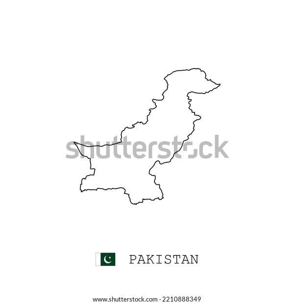 Pakistan Vector Map Outline Line Linear Stock Vector (Royalty Free ...