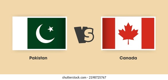 Pakistan Vs Canada Flags Placed Side Stock Vector (Royalty Free ...