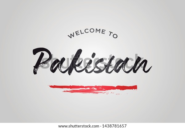 Pakistan Welcome Word Text Creative Handwritten Stock Vector (Royalty ...