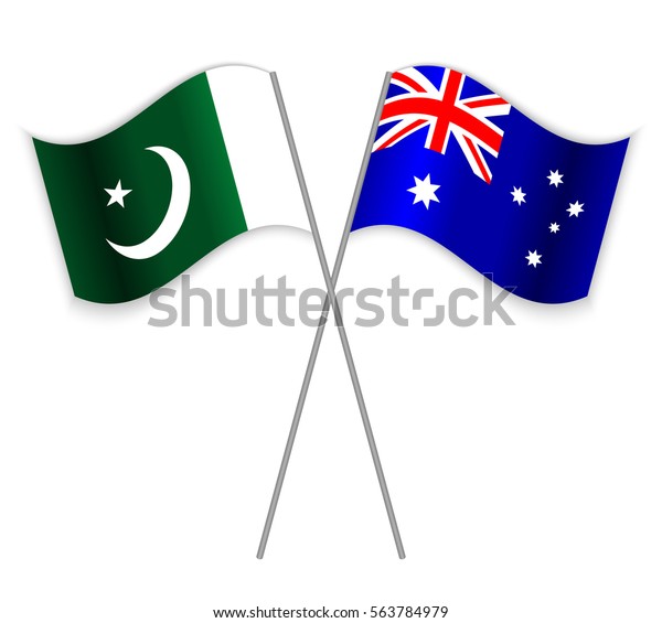 Pakistani Australian Crossed Flags Pakistan Combined Stock Vector ...