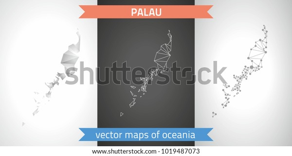 Palau Collection Vector Design Modern Maps Stock Vector (Royalty Free ...
