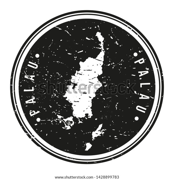 Palau Map Symbol Round Design Stamp Stock Vector (Royalty Free ...