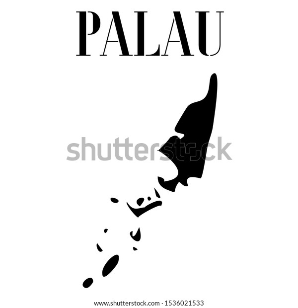 Vektor Stok Palau Outline World Map Silhouette Vector (Tanpa Royalti ...