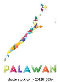 Palawan Colorful Low Poly Island Shape Stock Vector (Royalty Free ...