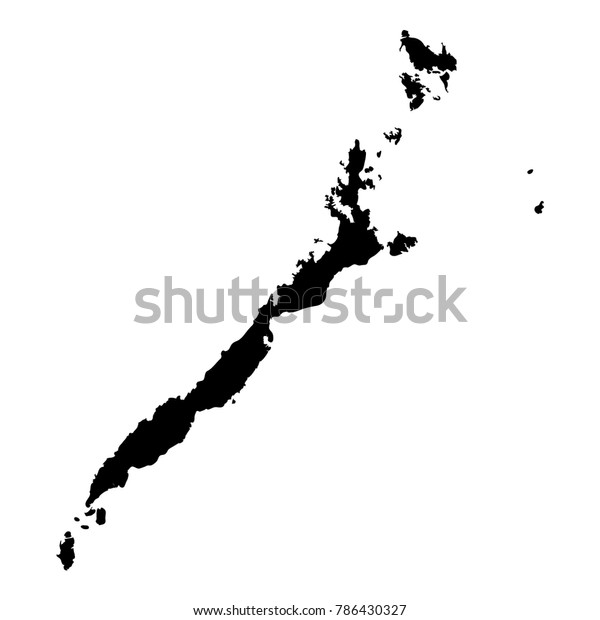 Palawan Map Isolated Black Island Outline: стоковая векторная графика ...
