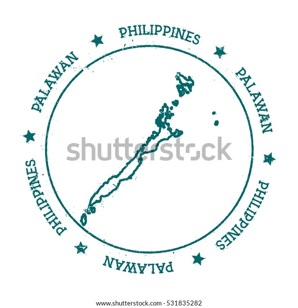 Palawan Vector Map Retro Vintage Insignia: vector de stock (libre de ...