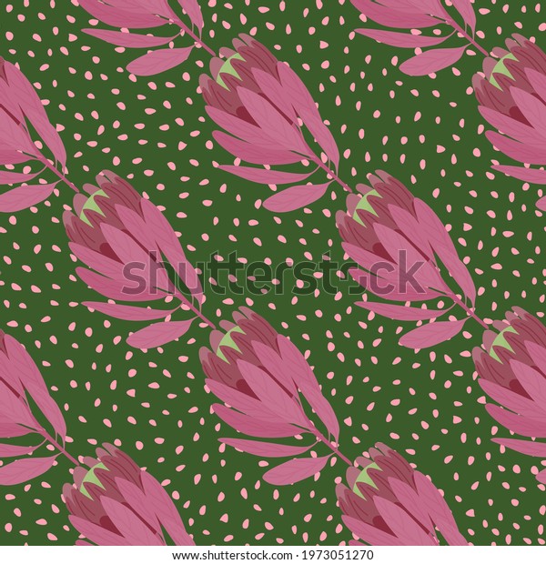 Pale Purple Hand Drawn Protea Flowers Stock Vector (Royalty Free ...