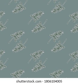 Pale Seamless Doodle Pattern Outline Branches Stock Vector (Royalty ...