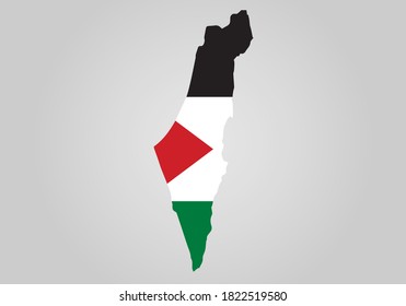 Palestine Map Flag Inside Vector Illustration Stock Vector (Royalty ...