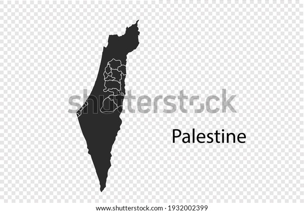 Palestine Map Vector Black Color Isolated: เวกเตอร์สต็อก (ปลอดค่า ...