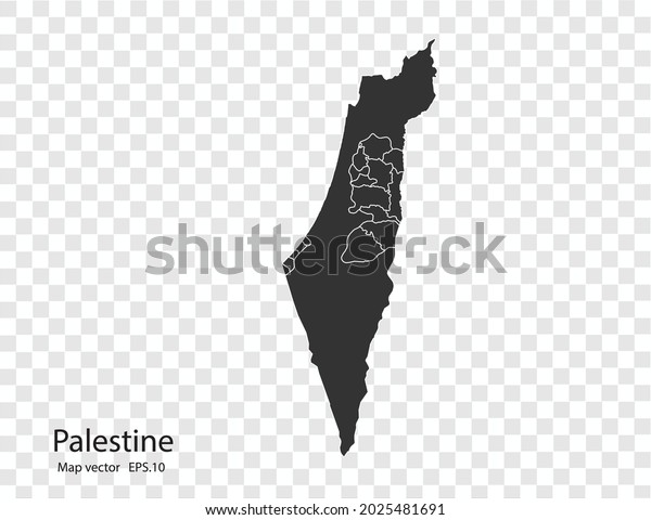 Palestine Map Vector Isolated On Transparent Stock Vector (Royalty Free ...