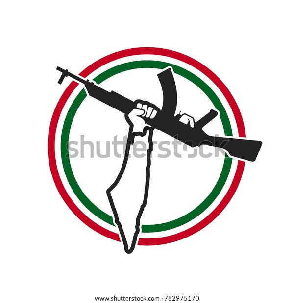 Palestine Mapn Ak 47 Vector Logo: vector de stock (libre de regalías ...