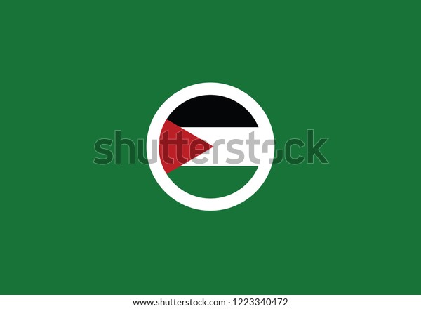 Palestine National Flag Circle Shape Country Stock Vector (Royalty Free ...