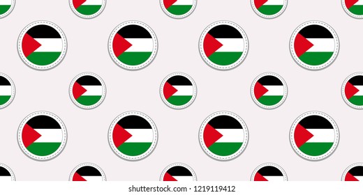 Palestine Round Flag Seamless Pattern Palestinian Stock Vector (Royalty ...