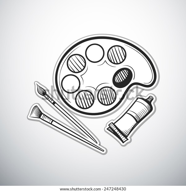 Palette Outline Vector Illustration Stock Vector (Royalty Free) 247248430