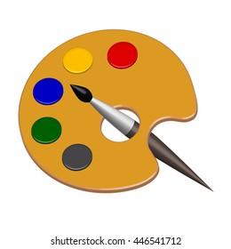Multicolor Watercolour Paint Box Vector Illustration Stock Vector ...
