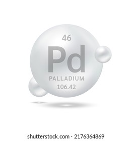 Palladium Molecule Models Silver Chemical Formulas Stock Vector ...