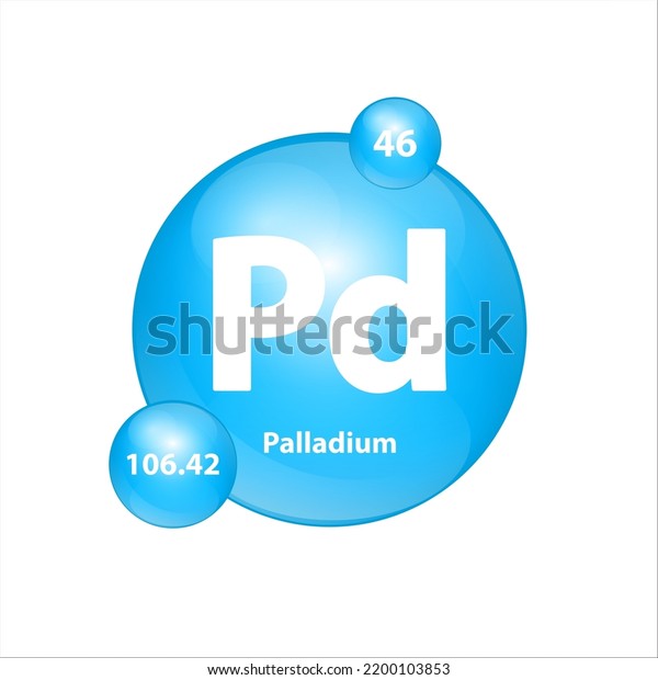Palladium Pd Icon Structure Chemical Element Stock Vector (Royalty Free ...