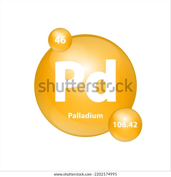 Palladium Pd Icon Structure Chemical Element Stock Vector (Royalty Free ...